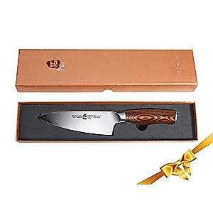TUO Chef Knife- Kitchen Chefs Knife - High Carbon German Stainless Steel Cutlery - Rust Resistant - Pakkawood Handle - Luxurious Gift Box Included - 6 - Fiery Phoenix Series