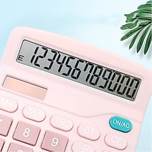 MJWDP Blue Pink 12 Digit Desk Solar Calculator Large Big Buttons Financial Business Accounting Tool for School Student Office (Color : Blue, Size