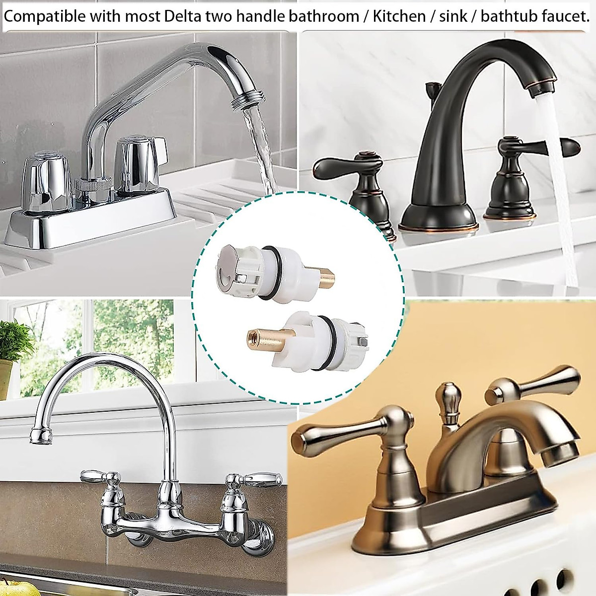 RP25513 Faucet Stem Replacement Kit for Compatible with Delta Faucet, with RP4993 Seats and Springs,2 Pack