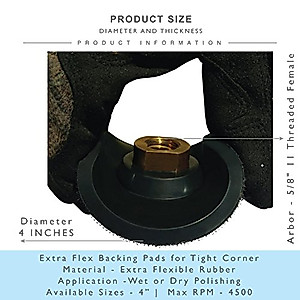 Stadea RBP101P Rubber Backing Pad Extra Flexible Backer Pad for Edges, Tight Corner Polishing - Arbor 5/8" 11