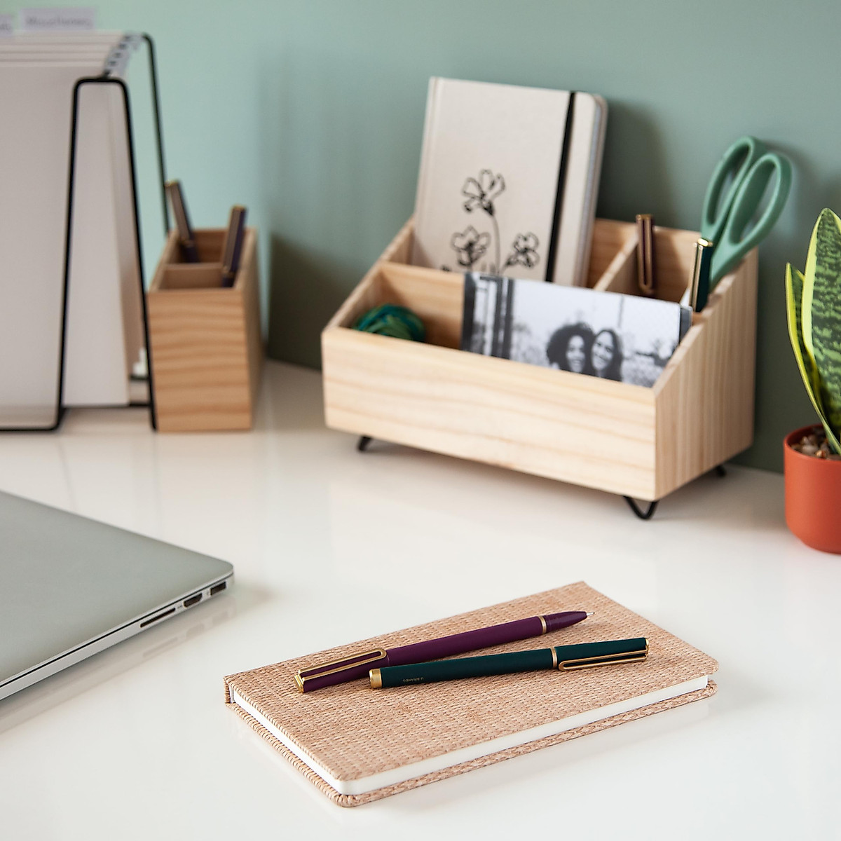 U Brands Soft Touch Catalina Felt Tip Pens, 0.7mm Emerald, Maroon and Purple Barrels, Black Ink, 6 Count (4520A04-24)