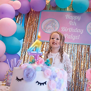 Rainbow Number 6 Candle Happy Birthday 3D Number Candles for Birthday Cake Party Decoration Wedding Anniversary Celebration Supplies