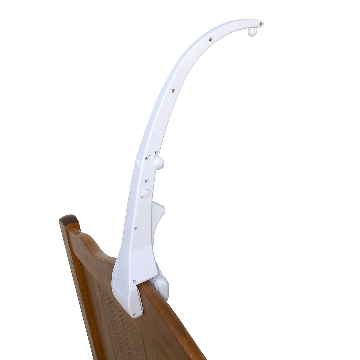 J.L. Childress Portable Crib Mobile Arm - 18 inch Foldable Arm with Attachment Clamp - Great for Travel - Rubber Padding to Protect Crib Railing - White