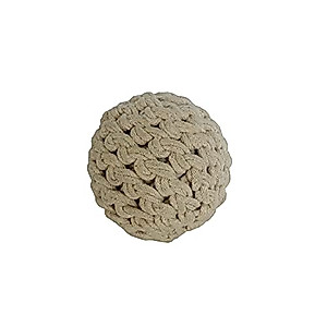 Deco 79 Jute Handmade Orbs & Vase Filler with Varying Designs, Set of 4 4"D, Brown