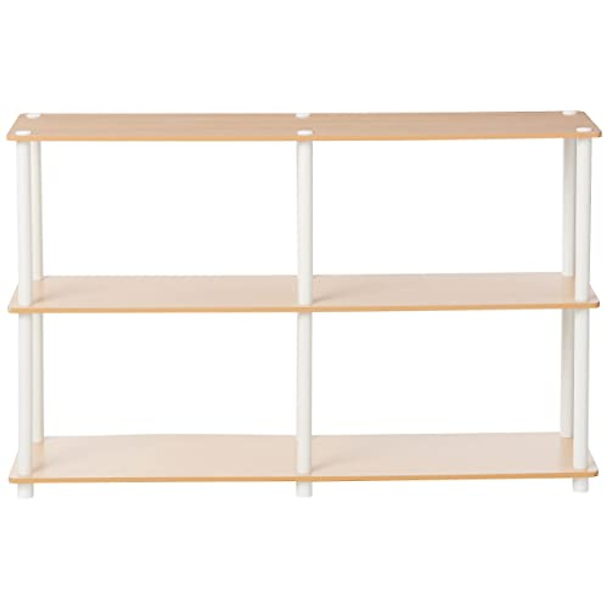 Furinno 99130BE/WH 3-Tier Double Size Storage Display Rack, Beech/White