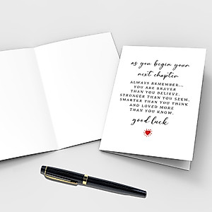 Qiliji New Chapter Card for Him Her, Good Luck Card for Men Women, Leaving Card for Colleague Coworker, New Job Card, Graduation Card, Congratulations Card