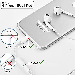 Lightning to 3.5 mm Headphone Jack Adapter, [Apple MFi Certified] 2 Pack iPhone 3.5mm Headphones/Earphones Jack Aux Audio Dongle Adapter Compatible with iPhone 13 12 11 XS XR X 8 7 SE [Not for Call]