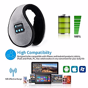 ERNSITNG Wireless Earmuffs, Headphones Warmer Ear Muffs,Wireless Headphones Earmuffs Built-in HD Speakers And Microphone Foldable Suitable For Men, Women Outdoor Sports And Travel