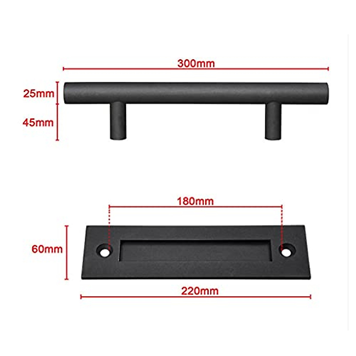 SONGJIA Sliding Barn Door Handle Pull Flush Recessed Wood Door Handle Furniture Hardware for Cabinet Cupboard Interior Door