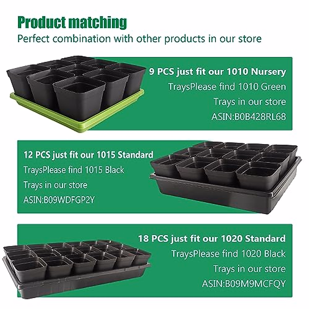 RooTrimmer Black 90-Pack 3.54 X 3.54 inches Square Nursery Seedling Flower Pot Plastic Thick Seed Start Germination Pot for Plant Propagation and Seeding,Sturdy Suit for 1020 Trays