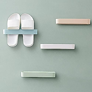 CARURLIFF Wall Mounted Shoe Rack, Hanging Shoe Rack for Door, Self Adhesive Wall Mounted Holders Shelf Hanging Bathroom Storage Box Slippers Hanger Shoe Rack Shoe Organizer (4 color)