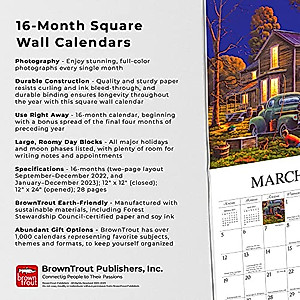 Vintage Country | 2023 12 x 24 Inch Monthly Square Wall Calendar | Featuring Artwork by Lynn Garwood | Hopper Studios | Cars and Trucks Artist