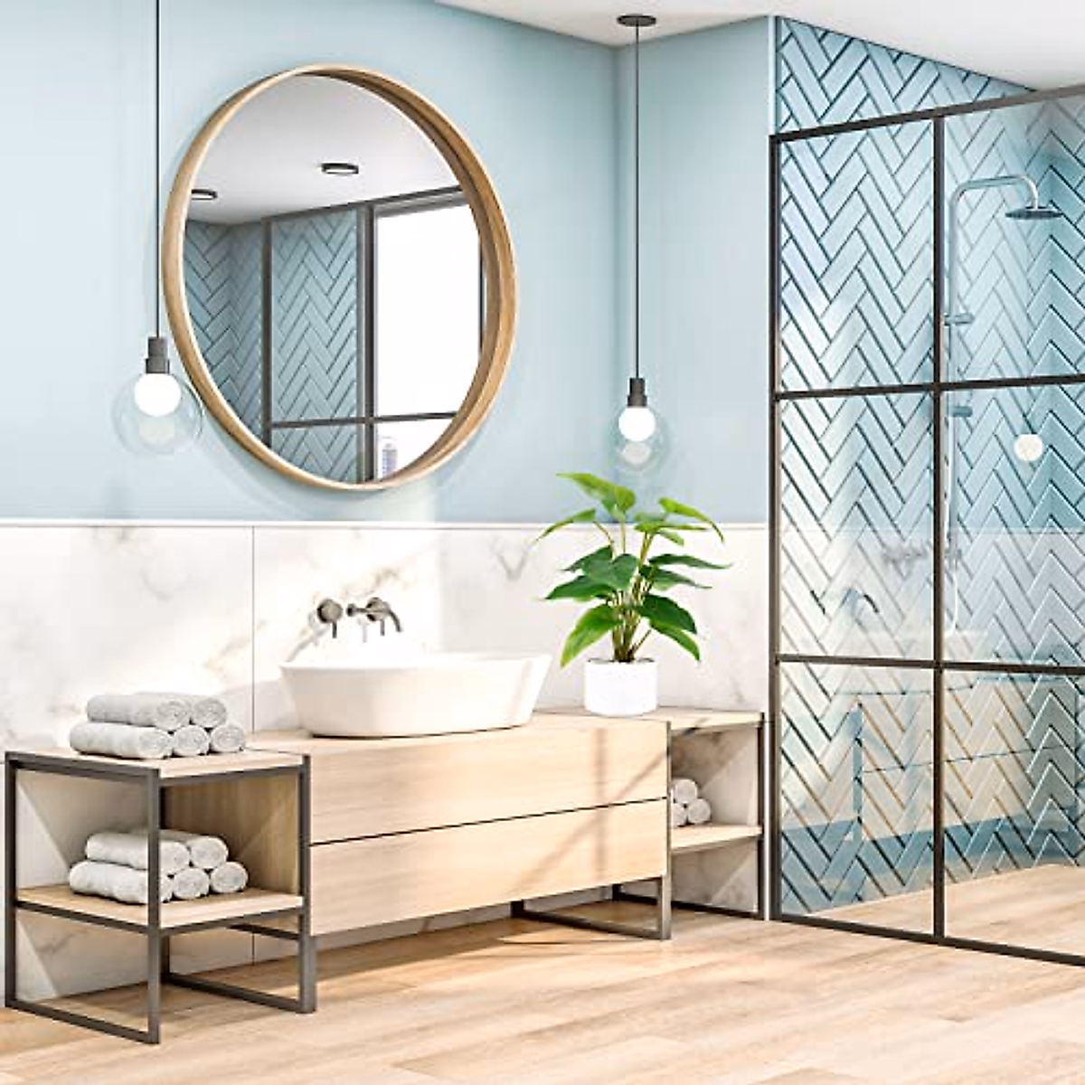 CEWOR Artificial Plants Indoor,2 Pack,11.8 Inch, Fake Plants in Ceramic Pot,Faux Green Leaf Plant with Modern White Planter,Desk Shelf Office Room Home Decoration Indoor