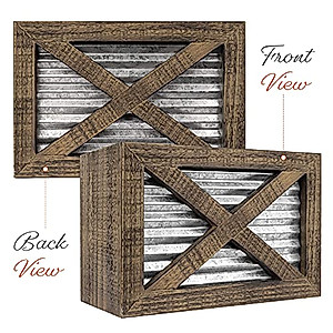 Autumn Alley Barn Door Rustic Kitchen Utensil Holder- Farmhouse Wooden Kitchen Utensil Holder- Galvanized Accents- Rustic Kitchen Decor- Farmhouse Details Add Charm to your Country Kitchen