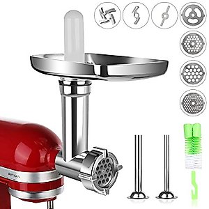 Meat Grinder Attachment for KitchenAid Stand Mixers, Durable Metal Sausage Stuffer Attachment for Kitchen Aid Stand Mixer, Food Grinder Accessories,Popular KitchenAid Mixer Attachment