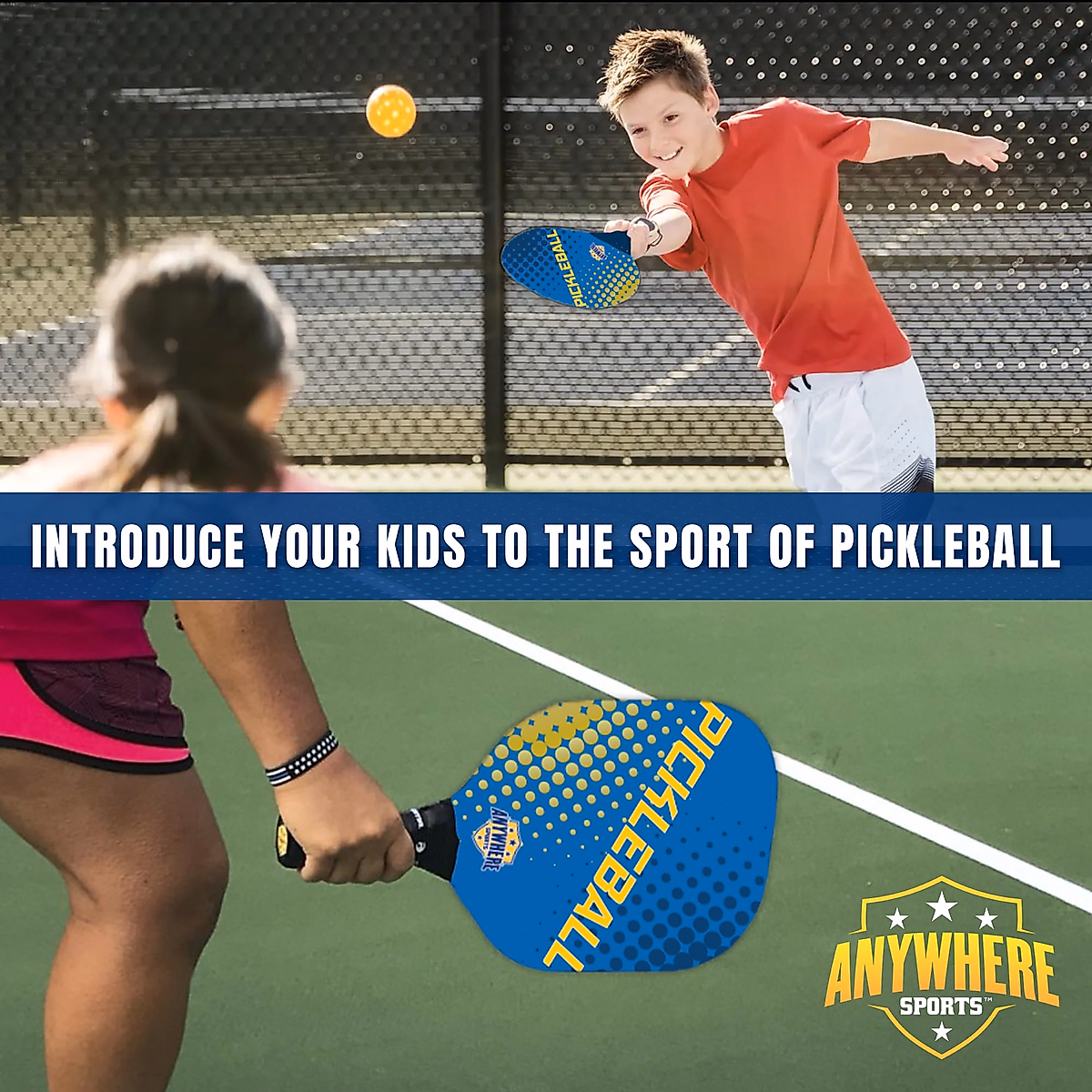 Ultimate Youth Pickleball Set with Net, Paddles, and Balls - Start Playing Pickleball Today with This Complete Junior Kit for Boys and Girls Ages 5 to 12