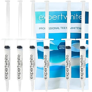 Expertwhite Teeth Whitening Gel Refills (6-gels). Made USA. 44 percent Carbamide Peroxide Tooth Bleaching Gel bleach For Invisalign style trays, Dental Grade Tooth Whitener. 6 syringes