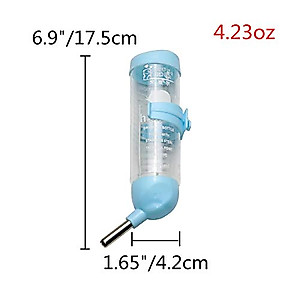 3 in 1 Hamster Water Bottle + Hamster Flying Saucer Exercise Wheel for Dwarf Hamster Mouse Rat Hedgehog (Blue)