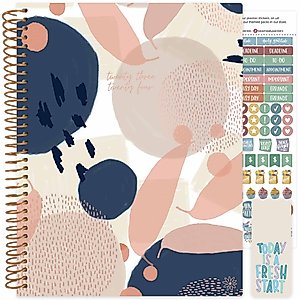 bloom daily planners 2023-2024 (8.5" x 11") Academic Year Day Planner (July 2023 - July 2024) - Weekly/Monthly Dated Agenda Organizer with Tabs - Modern Abstract, Navy