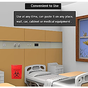 Seadasyoon 100pcs 9x13in/23x33cm Stick-On Biohazard Infectious Red Waste Bags