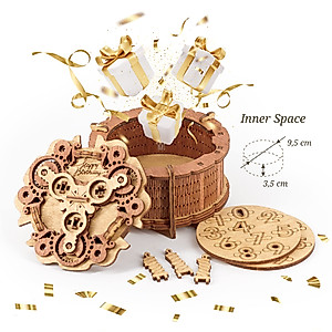 iDventure Birthday Cake Puzzle Gift Box - Tricky Gift Packaging - 3D Puzzle Box for Adults - Money Treasure Box for Cash - Escape Room Game - Brain Teaser - Birthday Gift Gadget for Men and Women