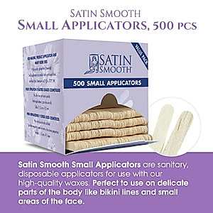 Satin Smooth Hair Waxing Small Applicators For Eyebrow, Upper Lip, Chin, Facial Hair Removal 500 count