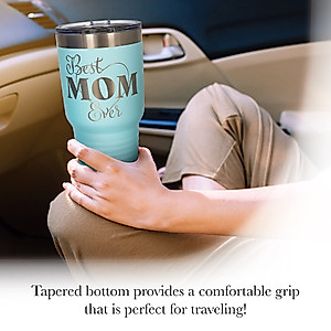 JennyGems Mom Gifts, Gift for Mom, Laser Engraved Mom Tumbler with Slide Lid 30oz, Teal