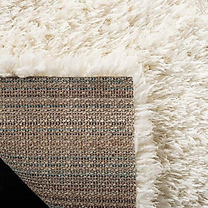 SAFAVIEH Flokati Shag Collection 4' x 6' Ivory FLK950B Solid 2.75-inch Thick Area Rug