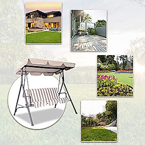 Goplus Swing Canopy Replacement Waterproof Top Cover for Outdoor Garden Patio Porch Yard, Top Cover Only (77'' x 43'')