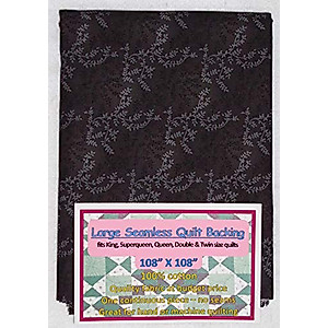 Quilt Backing, Large, Seamless, C47603-805, Black/Gray Vines
