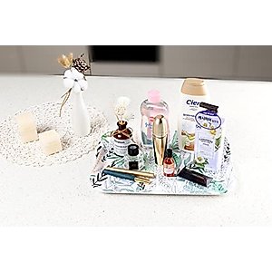 FlosSolis 15.1"x11.3" Serving Tray Set of 2 Leaf Design, Melamine Rectangular Serving Tray/Platters Stackable Sturdy and Easy Clean for Serving Serving Food,Fruit,Desserts,Breakfast,Meals,BPA Free