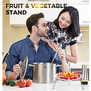 Konrisa Stainless Steel Steam Rack for Instant Pot Cooking Trivet Rack Holder Egg Steamer Basket Trivet Food Stand Air Fryer Rack for Pressure Cooker, Set of 3