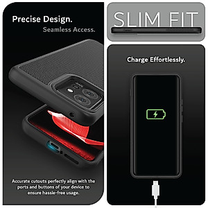 TUDIA DualShield Grip Designed for Motorola ThinkPhone Case (2023), [MergeGrip] Dual Layer Shockproof Slim Military Grade Non-Slip Tough Heavy Duty Protective Phone Case Cover (Matte Black)