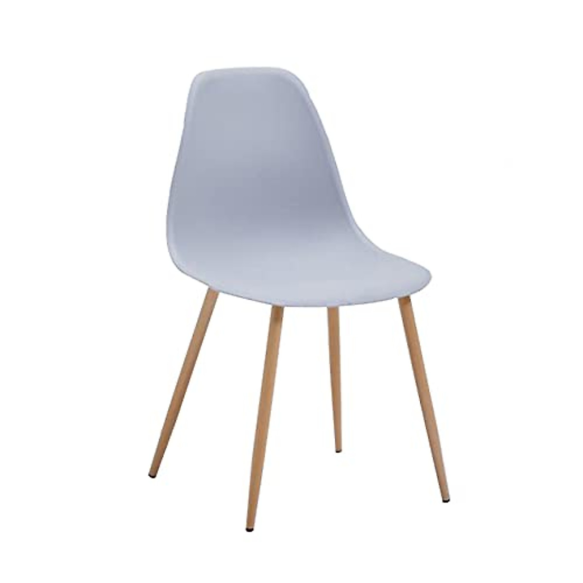 Porthos Home Oban Dining Chairs Set of 2 with Durable Plastic Shells and Tapered Iron Legs in Woody Accent (Great for Dining Rooms