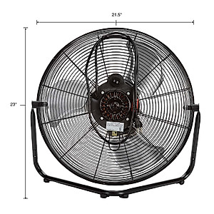 OEMTOOLS OEM24870 20 Inch High Velocity Floor Fan, Fans for Home 20 Inch with Metal Fan Blade, High Tech Fan, 4500 CFM, Energy Efficient, Black