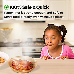 XADIBH Air Fryer Liners- Air Fryer Disposable Paper Liner, Non-Stick Basket Liners, Baking Paper for Air Fryer, Parchment Air Fryer Basket, Water-proof Air Fryer Liners for Baking (100PCS-6.3INCH)