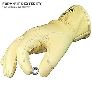Youngstown Glove Leather Ground Utility Gloves for Men - Kevlar Lined - Cut, Puncture, Flame Resistant, Arc Rated, - Tan, X-Large