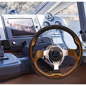 Replacement Boat Steering Wheel 12-1/2 Inch Pontoon Boat Accessories Marine Aluminum 3 Spoke for Yacht Speedboat Cruiser