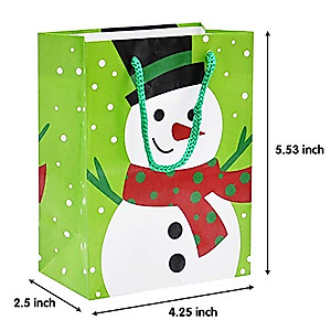 JOYIN 18 Pack Christmas Gift Bags, Holiday Paper Bags for Christmas Gift-Giving, Classroom and Party Favors (not included tissue paper)