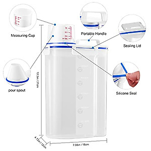 HNNJCK 3 Liter Rice Storage Container Rice Dispenser, 5lbs Cereal/Flour/Sugar/Dry Food/Oatmeal Containers with Lids for Pantry & Kitchen, Plastic Air Tight Pet/Dog/Cat Food Storage Container