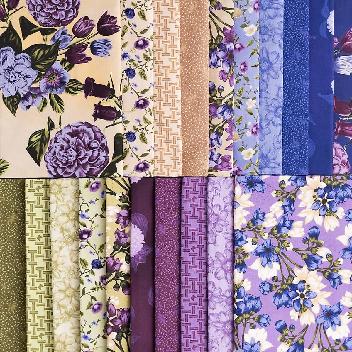 True Fabrics Wildflowers Precut Fabric (Fat Quarter Bundle) - 20 pcs in 18" x 22" cuts