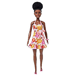 Barbie Loves the Ocean Doll with Natural Black Hair, Pineapple Dress & Accessories, Doll & Clothes Made from Recycled Plastics