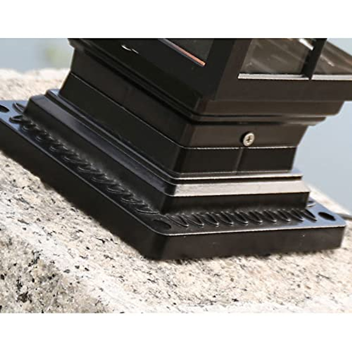 CZLZY European Style E27 Pillar Lamp Outdoor Courtyard Fence Post Light Waterproof IP54 Glass Lampshade Garden Lawn Decoration Column Light Base Landscape Light Pillar Pole Lamp