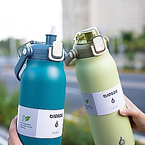 BJPKPK Insulated Water Bottles with Straw, 57oz Sports Water Bottle with One-handed Opening Lid, BPA Free Leakproof Easy Carry Water Jugs, Flasks, Thermos for Gym Sports Outdoors, Light Blue