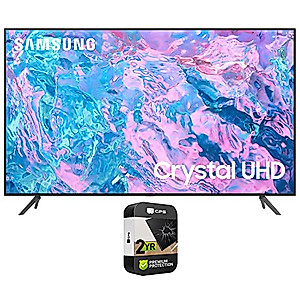 SAMSUNG UN50CU7000FXZA 50 inch Crystal UHD 4K Smart TV 2023 (Renewed) Bundle with 2 YR CPS Enhanced Protection Pack