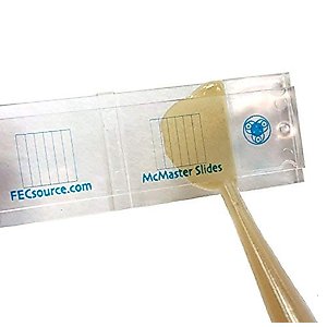 4 McMaster Method Microscope Slides, by FEC Source, Fecal/Worm Egg Count for Parasites for Veterinary Use. Livestock Parasite Management. FECRT Reference Guide Included.