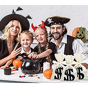 100 Pack Candy Cellophane Bag, Favor Bag with Ribbon, Cello Bag Party Bag for Independence Day Halloween Christmas Racing Car Style, 6 x 9 Inches ()