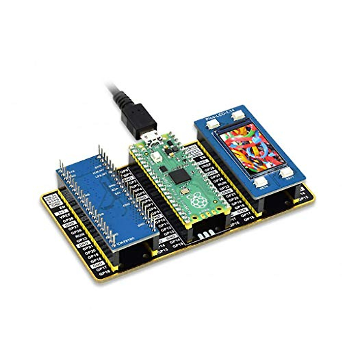 Raspberry Pi Pico Evaluation Kit Package B with The Pico + Color LCD + IMU Sensor + GPIO Expander and Cables