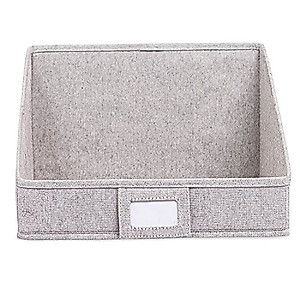 Internet’s Best Open Cloth Storage Bin - Closet Shelf Storage Box - Organize Sheets Blankets Towels Sweaters Scarfs - Grey (4 Pack)