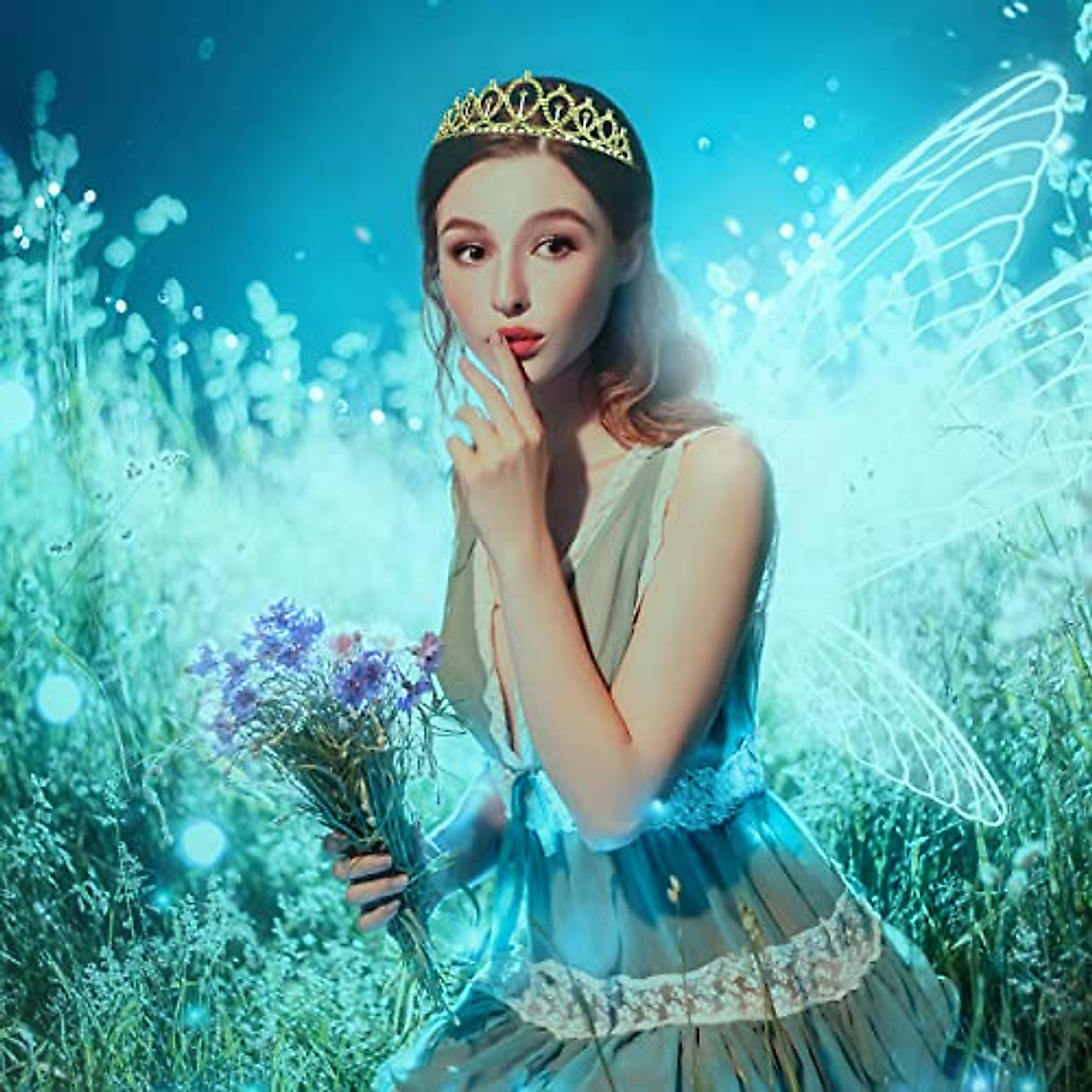 Birthday Queen Sash & Crystal Crown Kit CIEHER Birthday Crown and Sash Birthday Crowns for Women Birthday Sash Women Girls Crown Birthday Tiara Birthday Decorations Rhinestones Headband Hair Accessories Glitter Sash for Party - Green